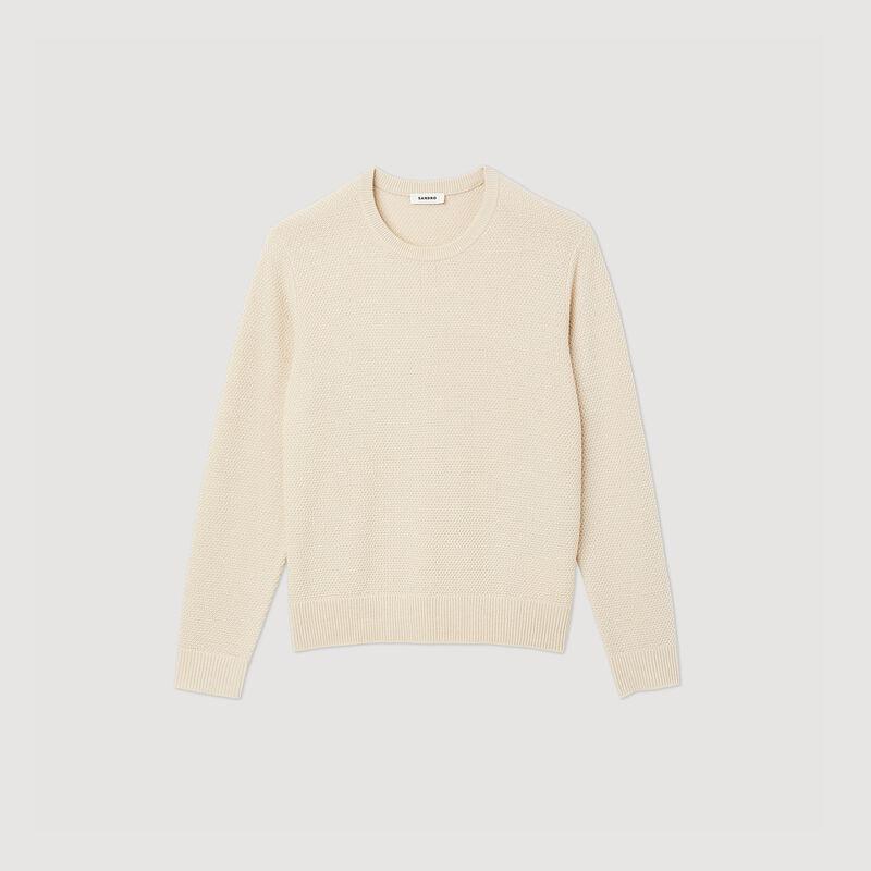 SANDRO Wool Sweater in Off white / mastic | endource