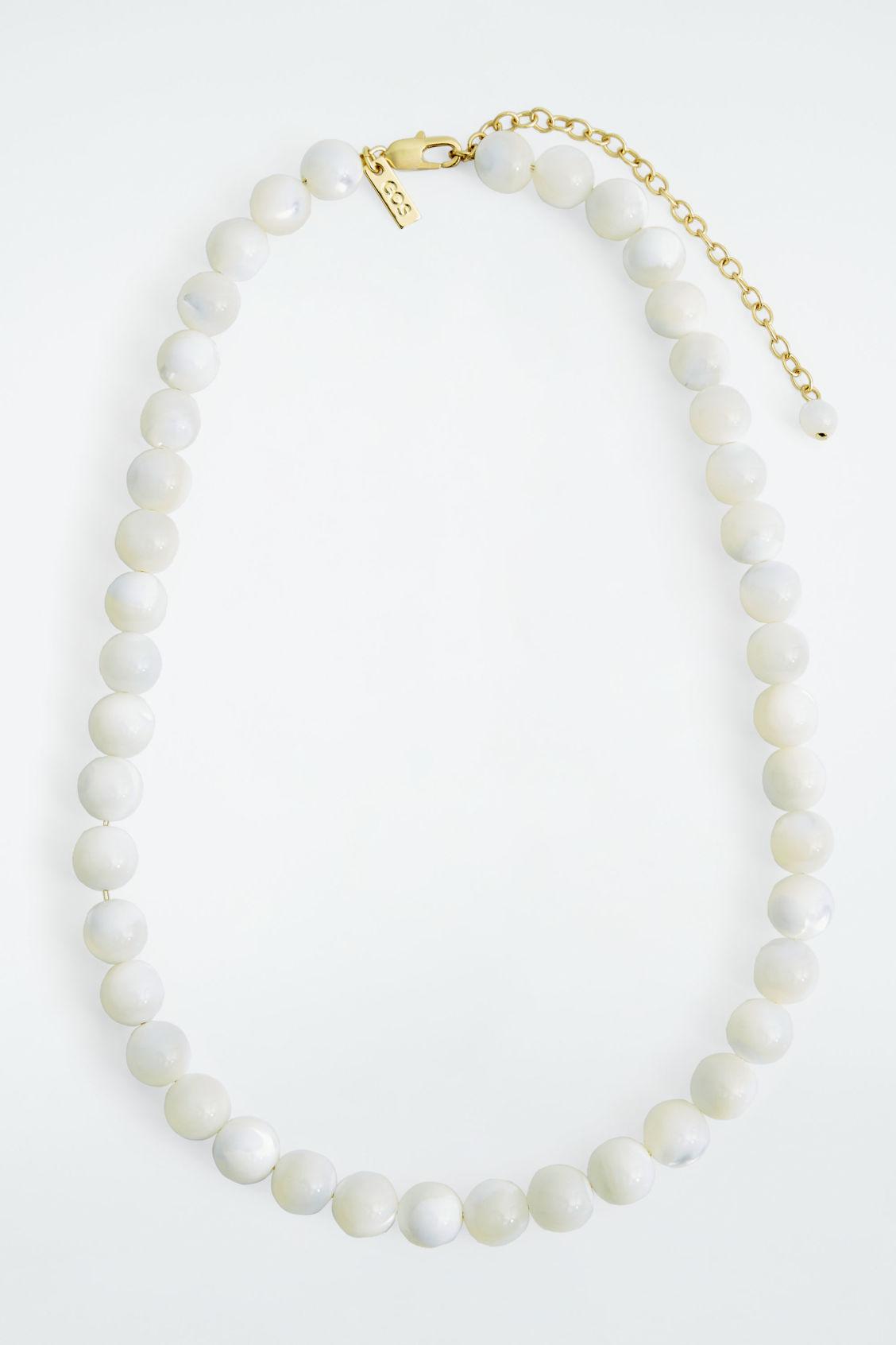 COS Beaded Pearl Necklace in WHITE | Endource