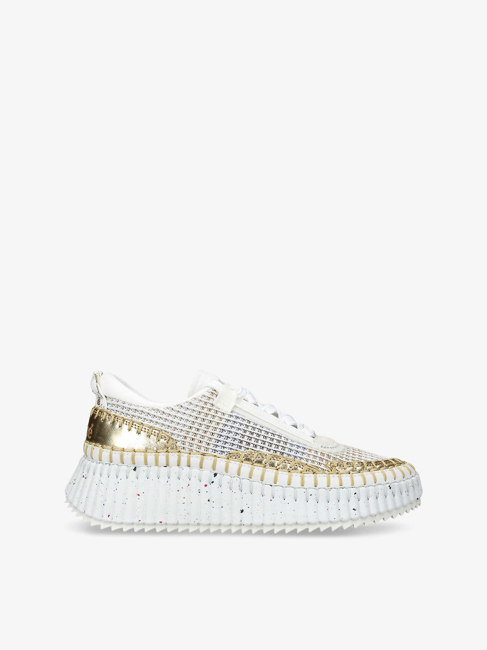 CHLOÉ Nama Runner Mixed-Material Low-Top Trainers in GOLD | endource