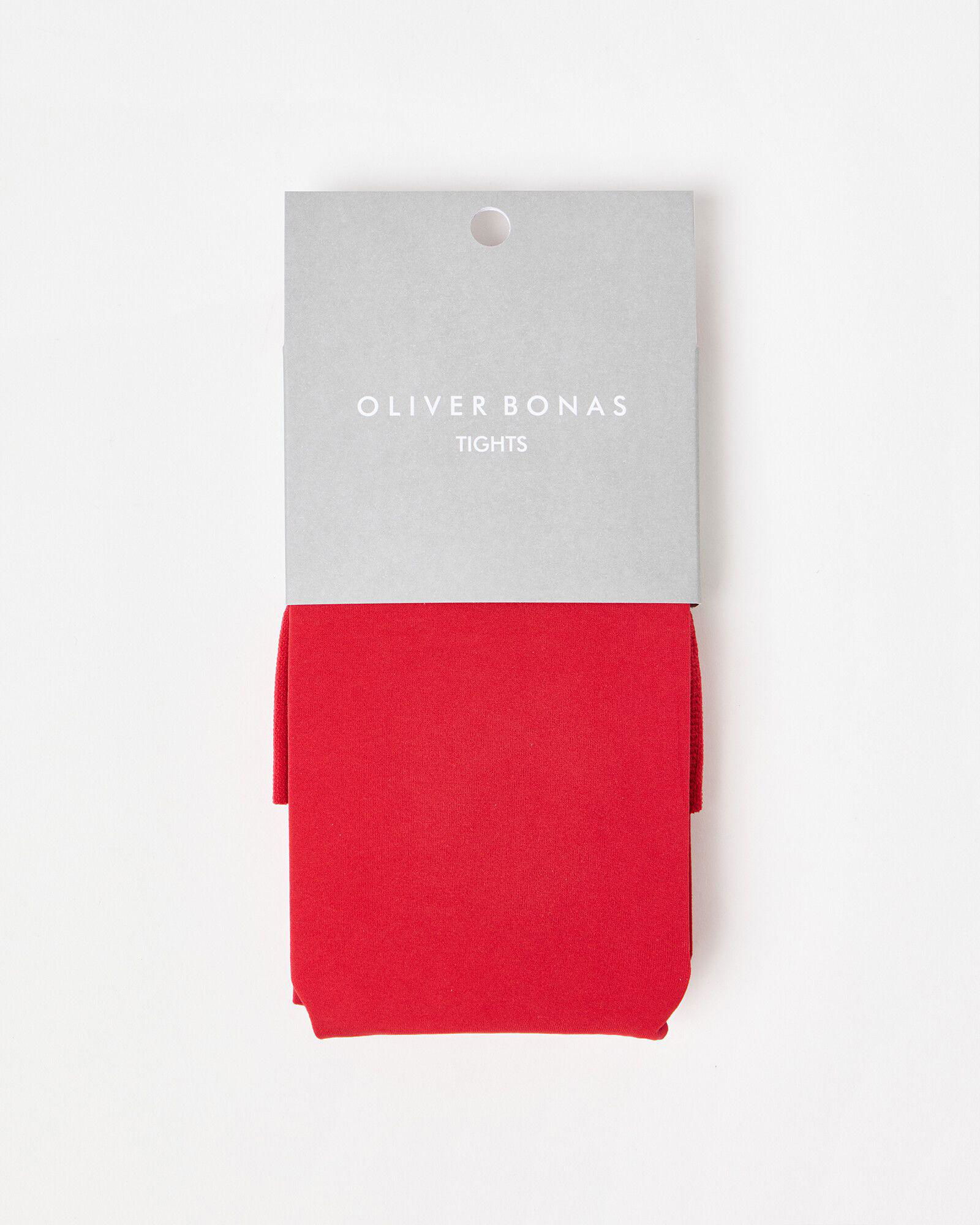 OLIVER BONAS Opaque Tights in Red | endource