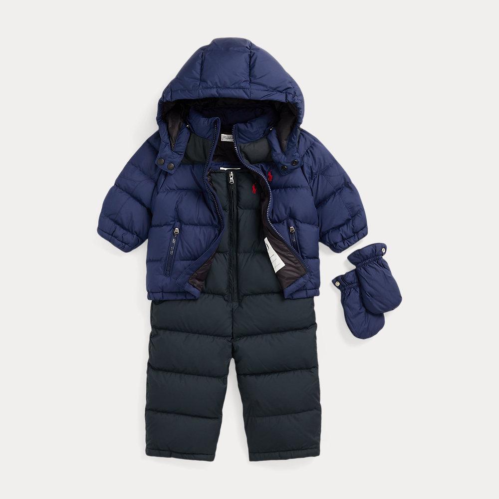RALPH LAUREN Down Snowsuit Set in Blue | endource
