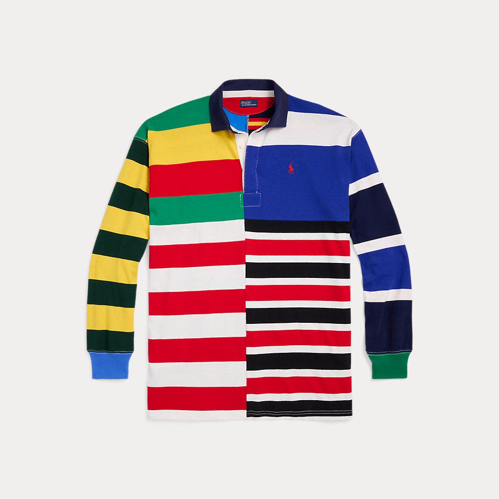POLO RALPH LAUREN Patchwork-Stripe Jersey Rugby Shirt in Multi | endource