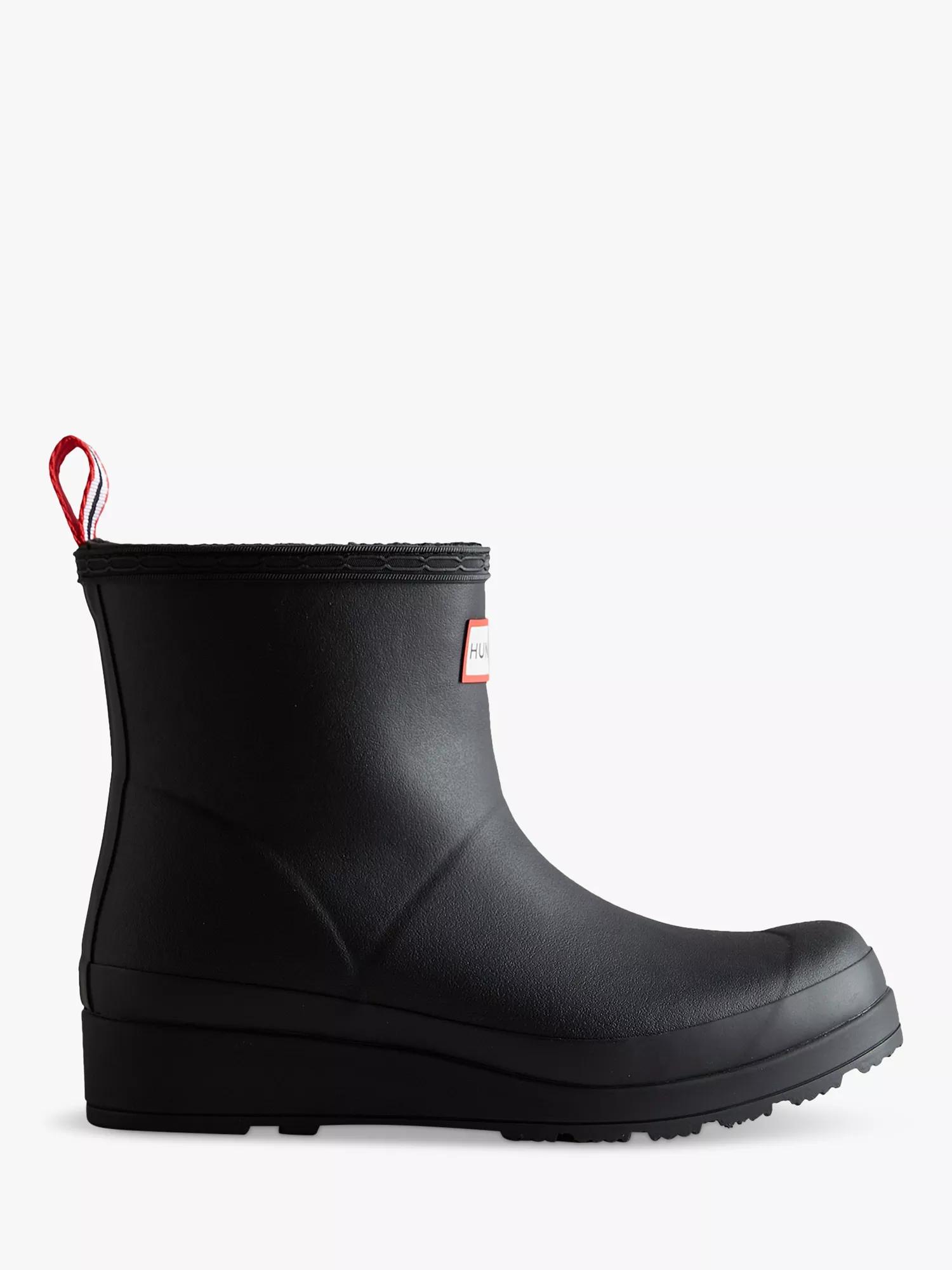 HUNTER Play Insulated Short Wellington Boots in Black | endource