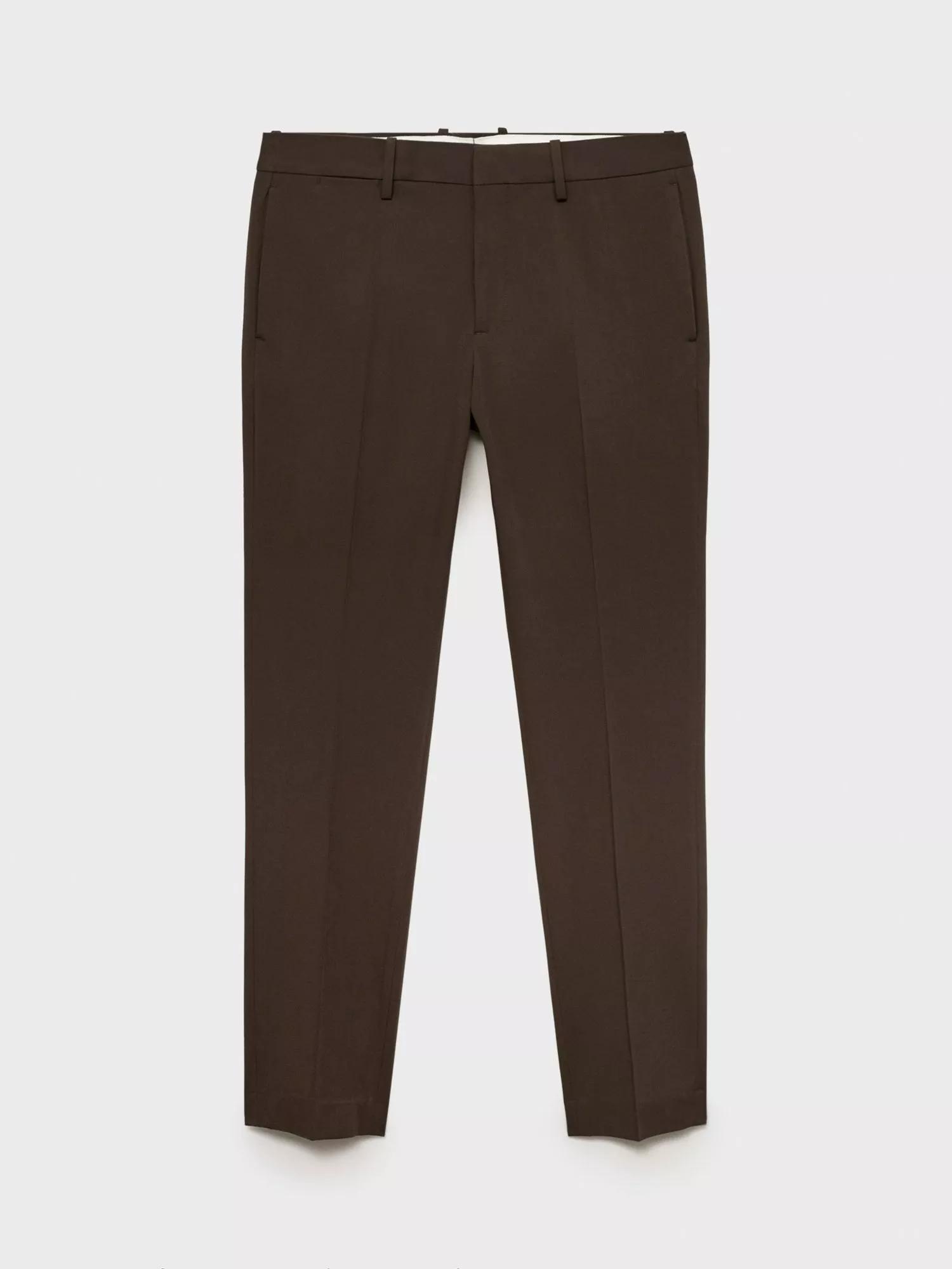 MANGO Paris Super Slim Fit Trousers in Light Beige | endource