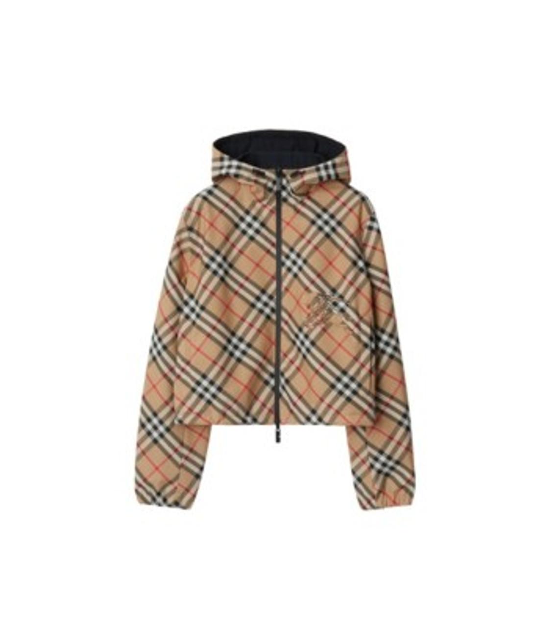 BURBERRY Cropped Reversible Check Jacket | Endource
