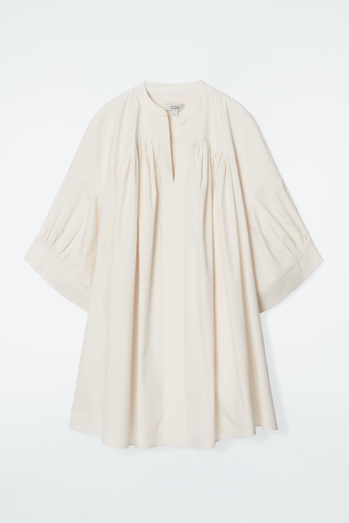 COS Pleated Mini Tunic Dress in WHITE | Endource
