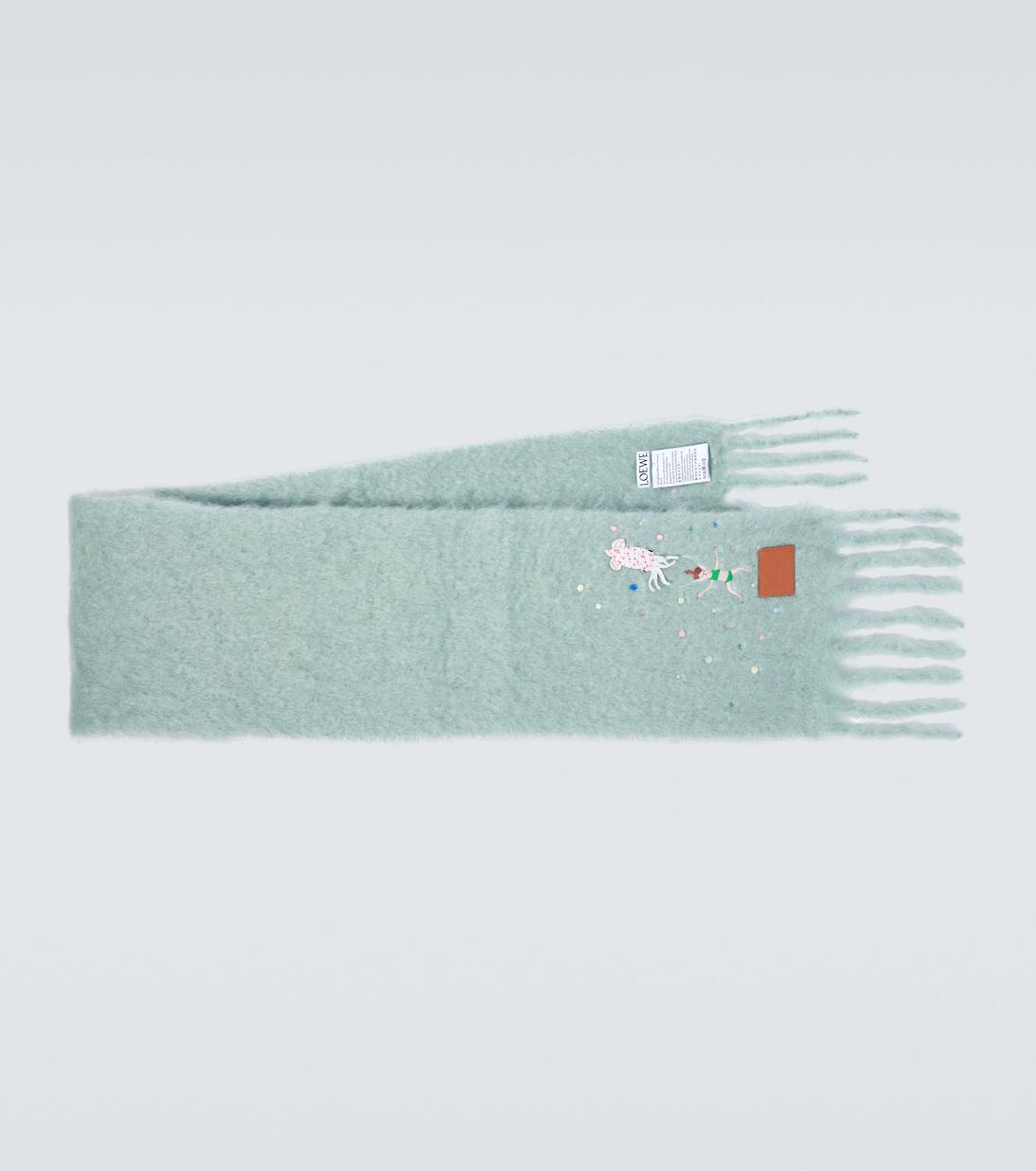 LOEWE Loewe x Suna Fujita - Squid Mohair Scarf in Green | endource