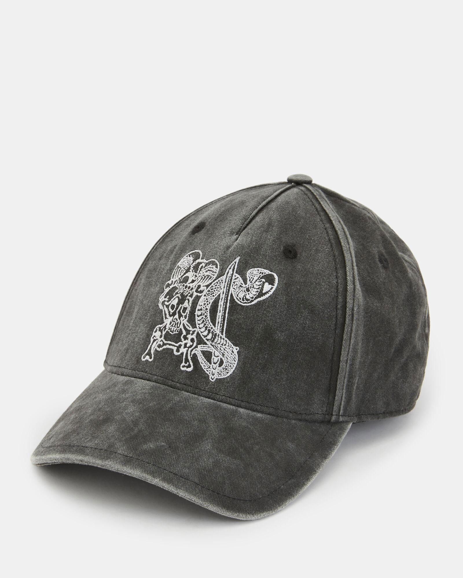 ALLSAINTS Sabre Rattler Embroidered Baseball Cap in Washed Black | Endource