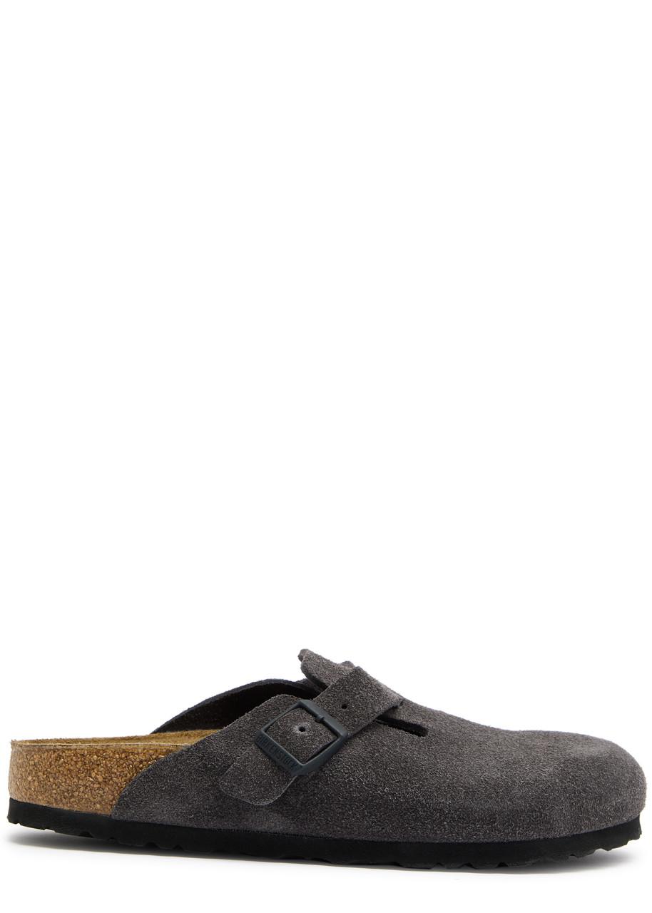 BIRKENSTOCK Boston Brushed Suede Sliders | endource