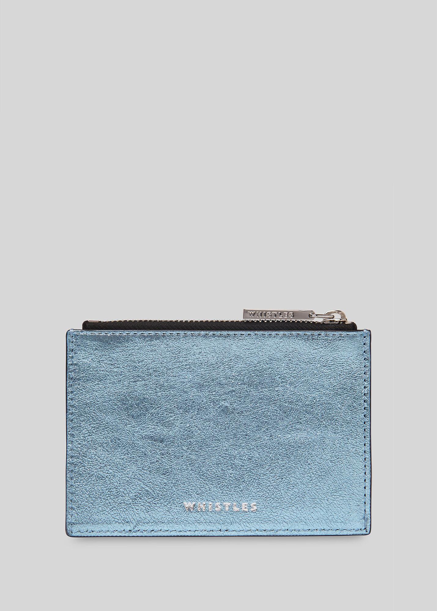 WHISTLES Metallic Coin Purse in Blue | Endource
