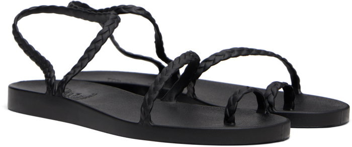 ANCIENT GREEK SANDALS Black Eleftheria Sandals | endource