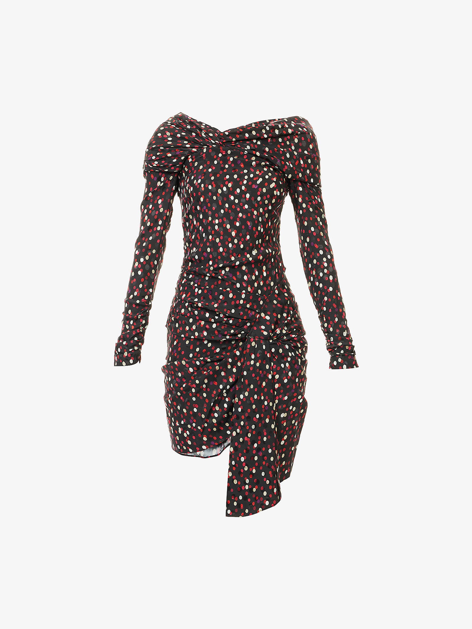 ISABEL MARANT Elara Polka-Dot Stretch-Silk Mini Dress | endource