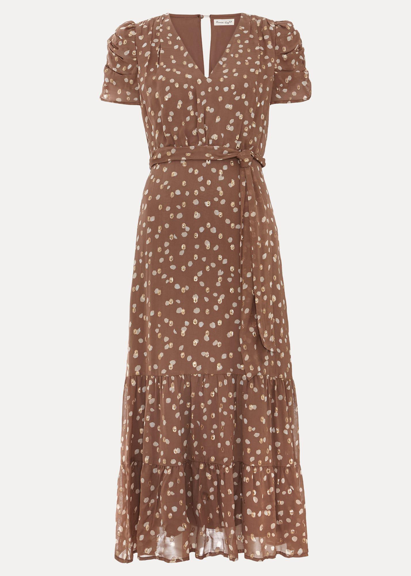 PHASE EIGHT Amy Spot Midi Dress in Multi | endource