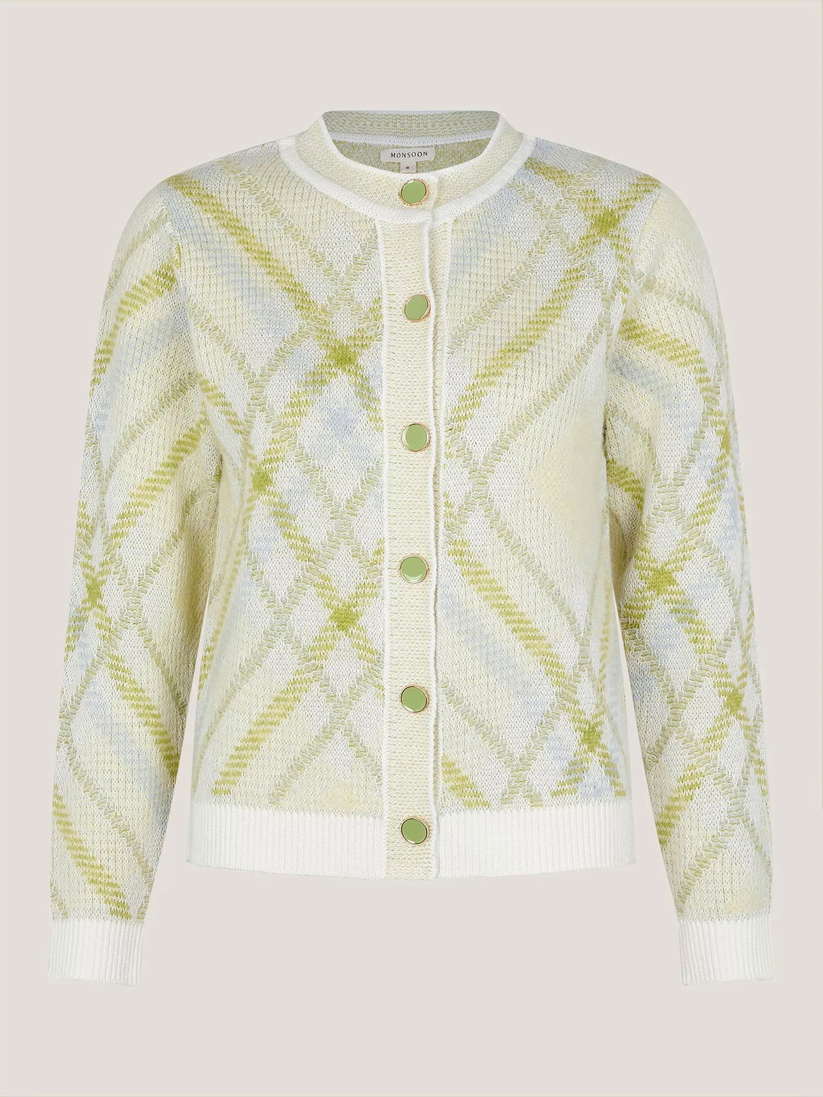 Monsoon Ali Argyle Cardigan in Ivory/Multi | endource