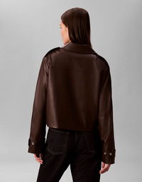 CALVIN KLEIN Jeans Leather Moto Jacket In Brown | endource