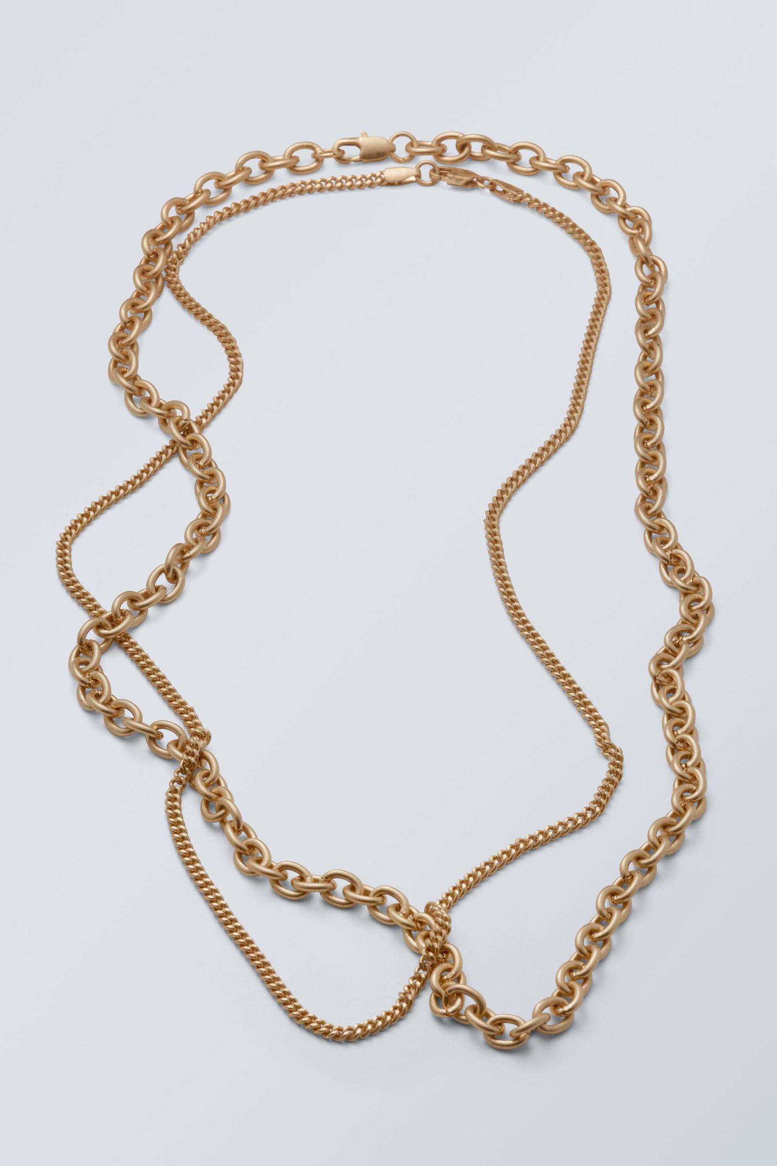 WEEKDAY Uno Chain Necklace Set in Gold | Endource