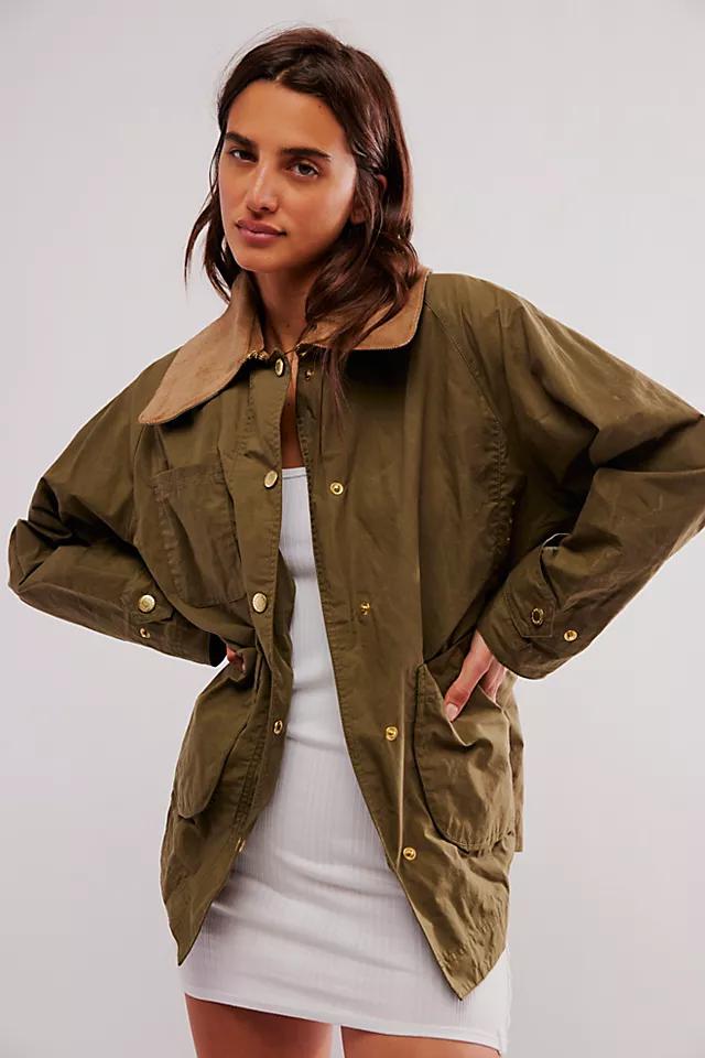BARBOUR Hutton Showerproof Jacket in Dusky Green | endource