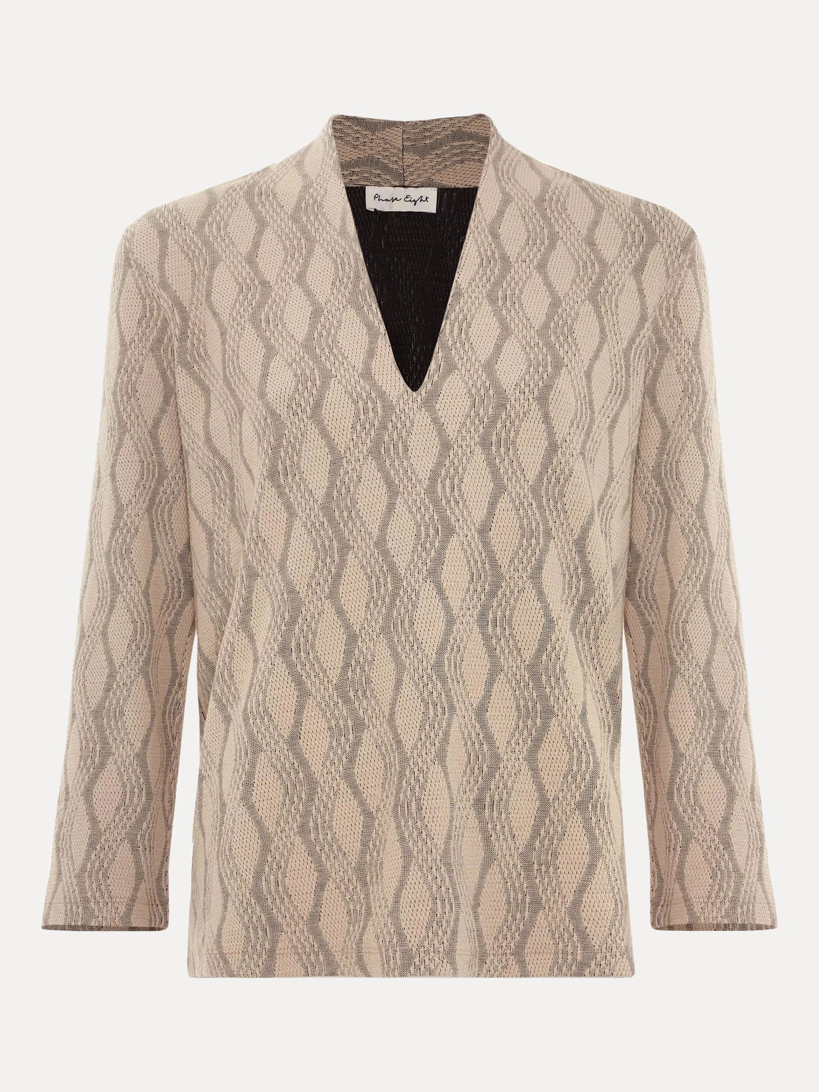 PHASE EIGHT Rena Textured Top in Stone | endource