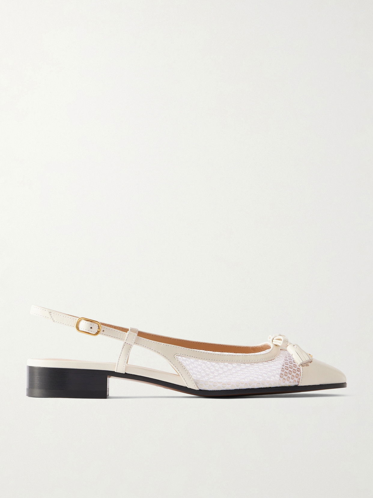 VALENTINO GARAVANI Valet Du Roi Tasseled Leather And Mesh Slingback ...