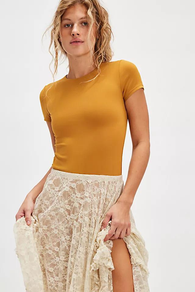 FREE PEOPLE Intimately - Alexis Tee Bodysuit in Golden Syrup | endource