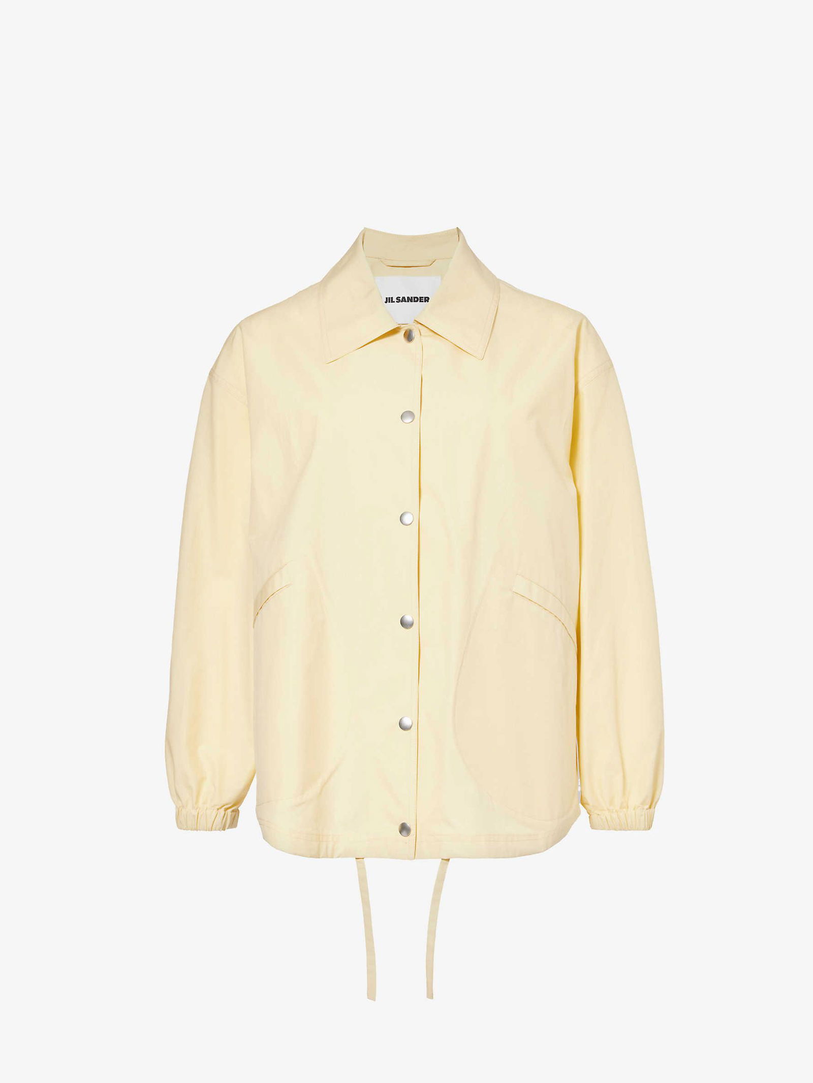 JIL SANDER Brand-Print Collared Cotton Jacket in Light Pastel Y | Endource