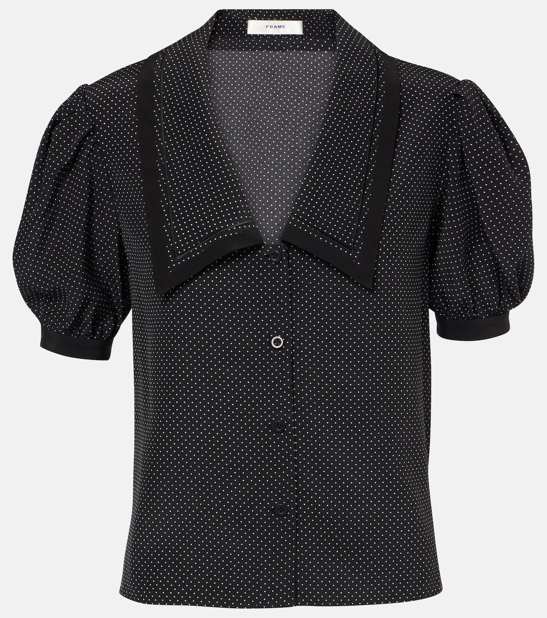 FRAME Polka-Dot Silk Blouse | endource