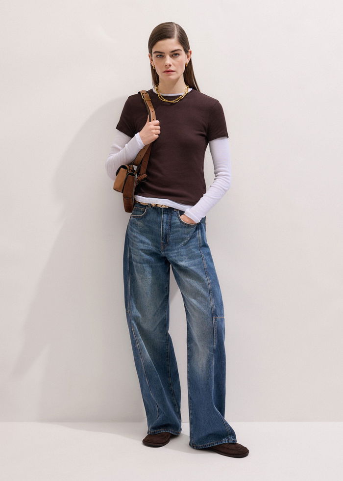 ME+EM Sheer Rib Double Layer Top | endource