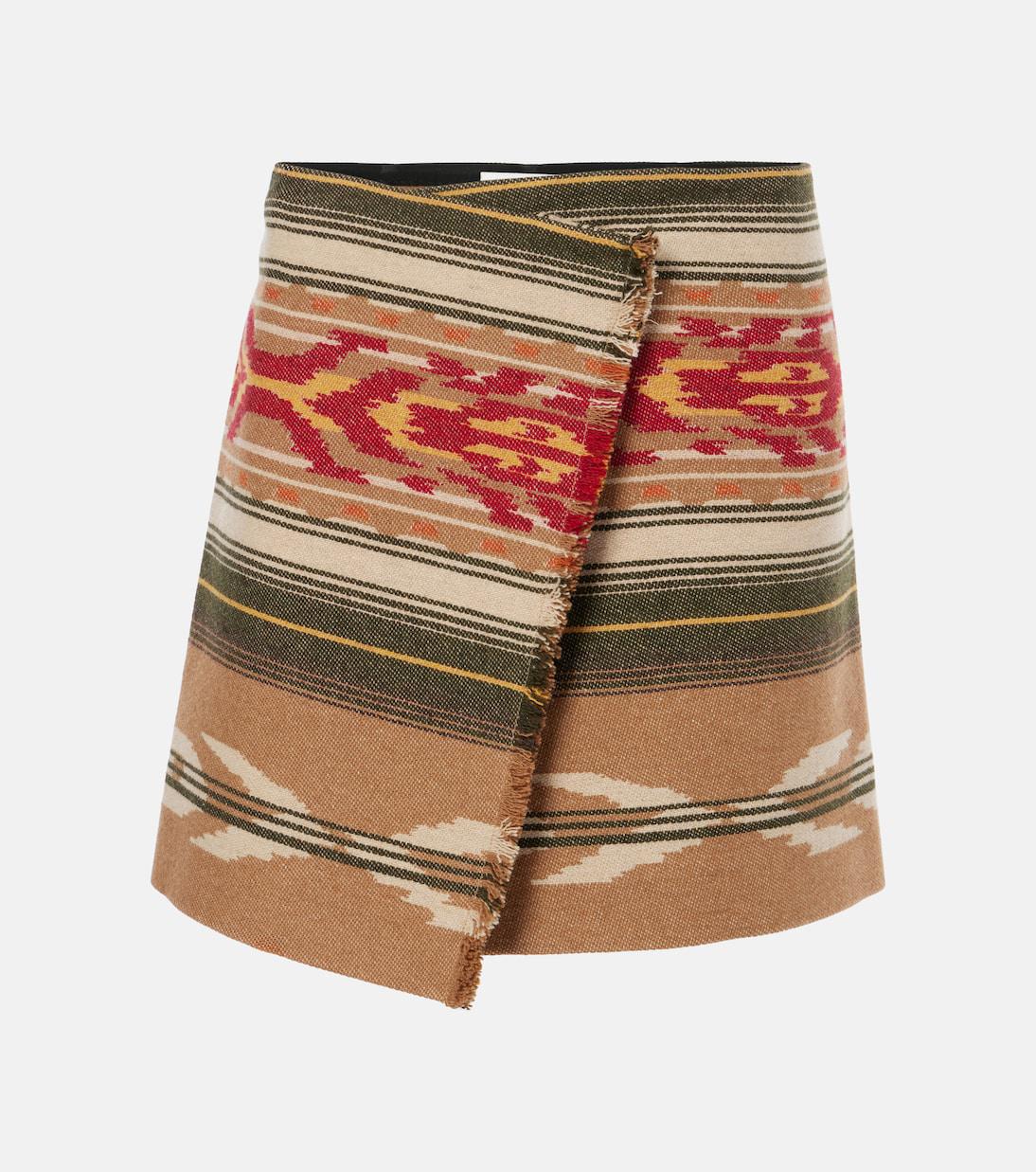 ISABEL MARANT ÉTOILE Adelaide Fringed Wool-Blend Miniskirt in Brown ...