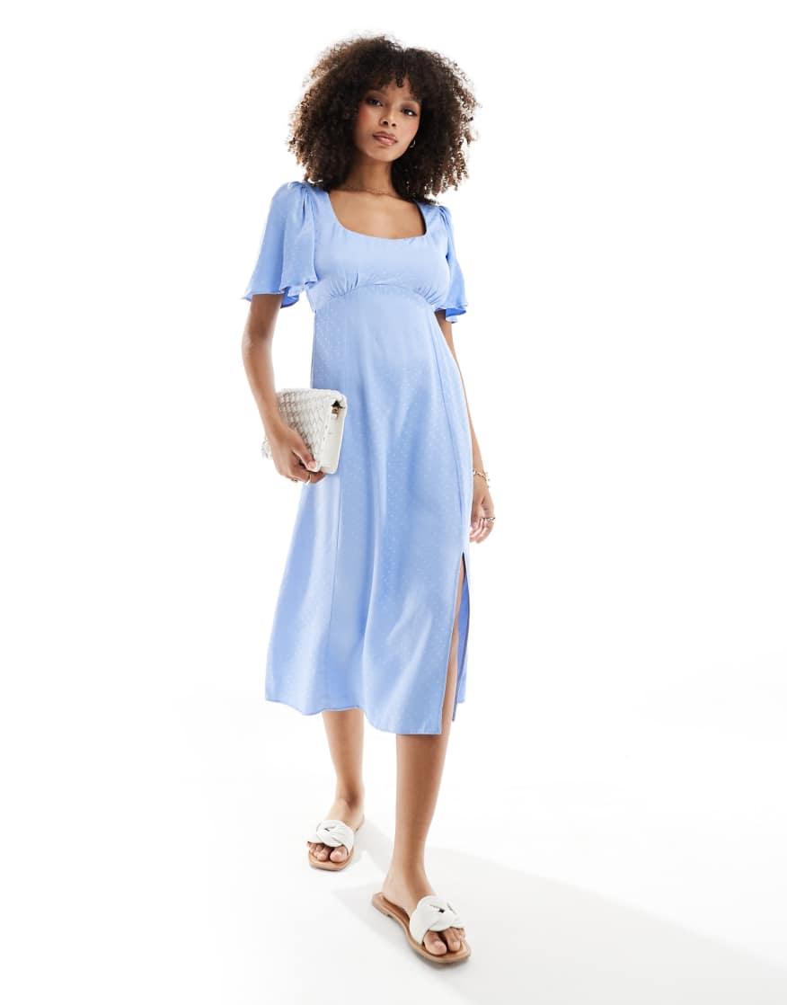 NOBODY'S CHILD Dee Dee Midi Dress in Blue | endource