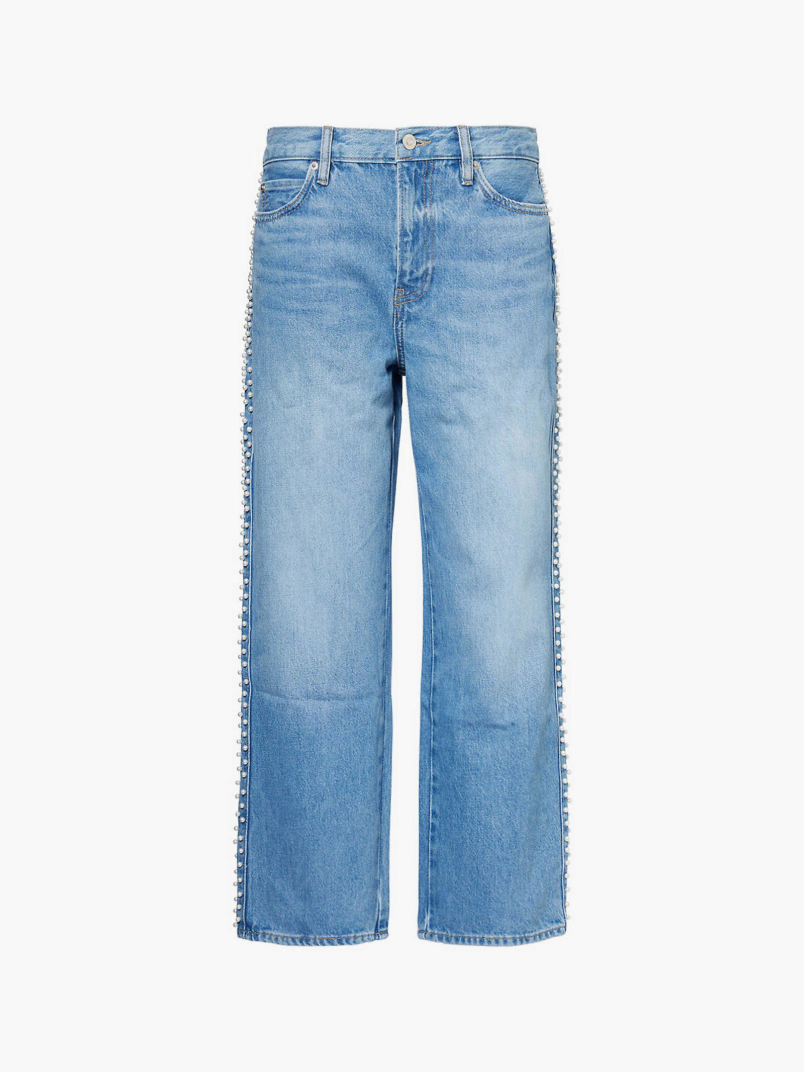 FRAME Le Jane High-Rise Cropped Straight-Leg Denim Jeans | endource