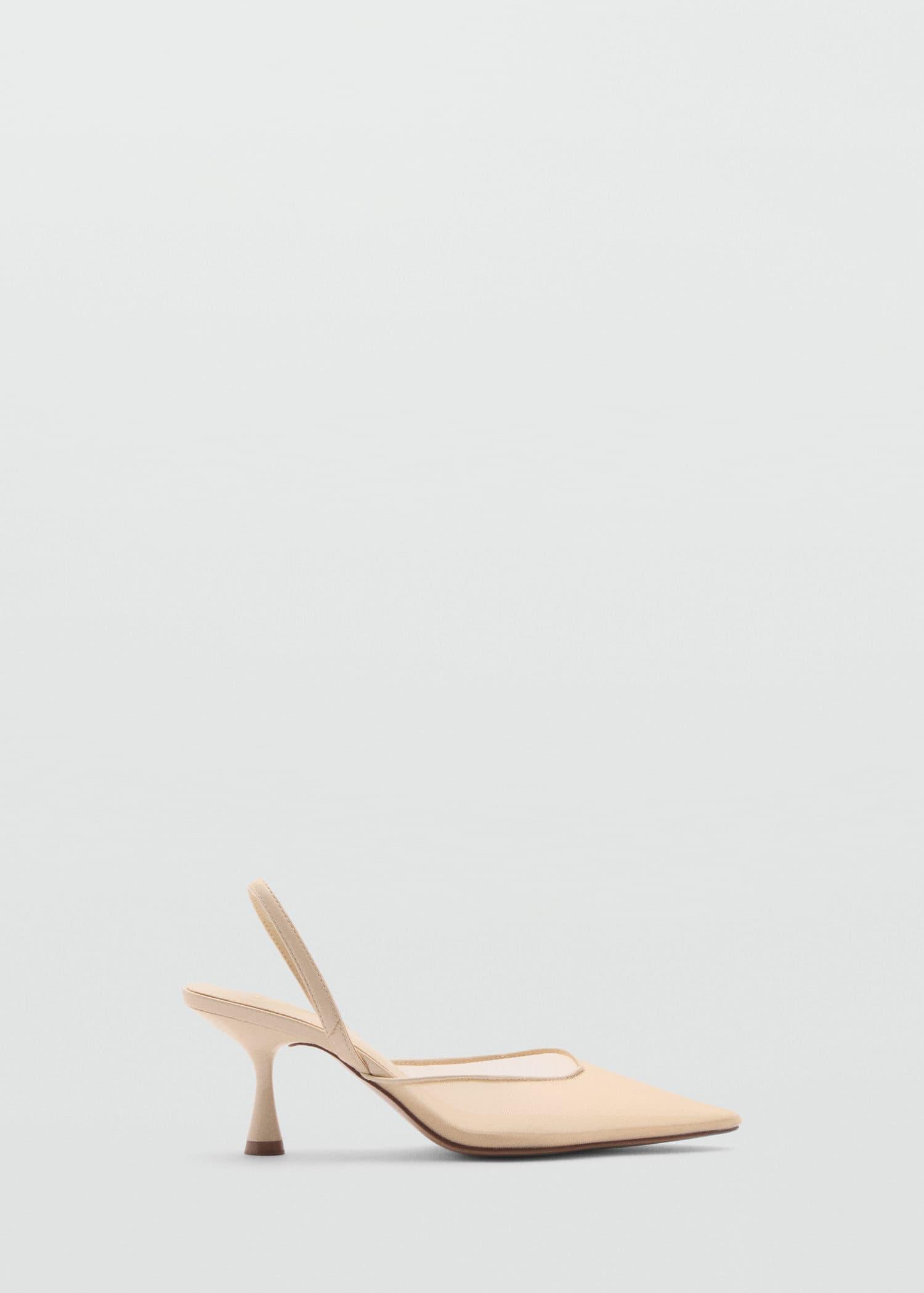 MANGO Mesh Shoe With Heel in Nude | Endource
