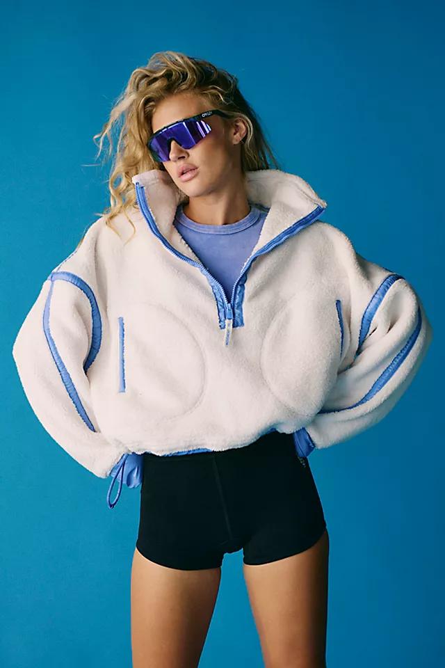 FREE PEOPLE FP Movement - Mountain High Shine Half Zip in Black Combo ...