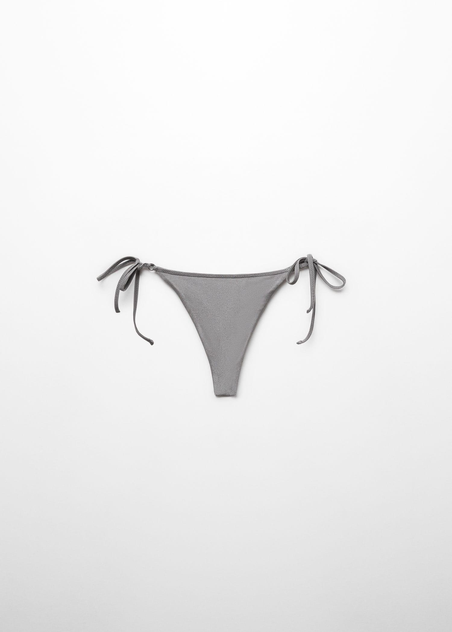 MANGO Metallic Bikini Bottom in Grey | endource