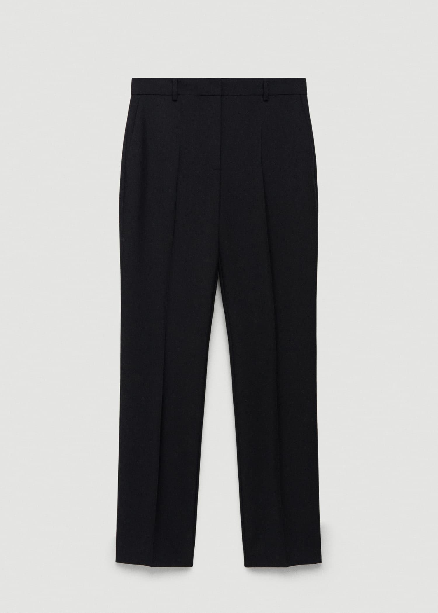 MANGO Wool Suit Trousers in Black | Endource