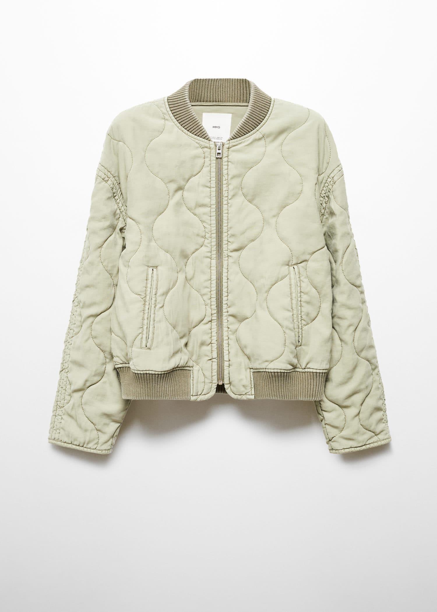 MANGO Quilted Bomber Jacket | endource