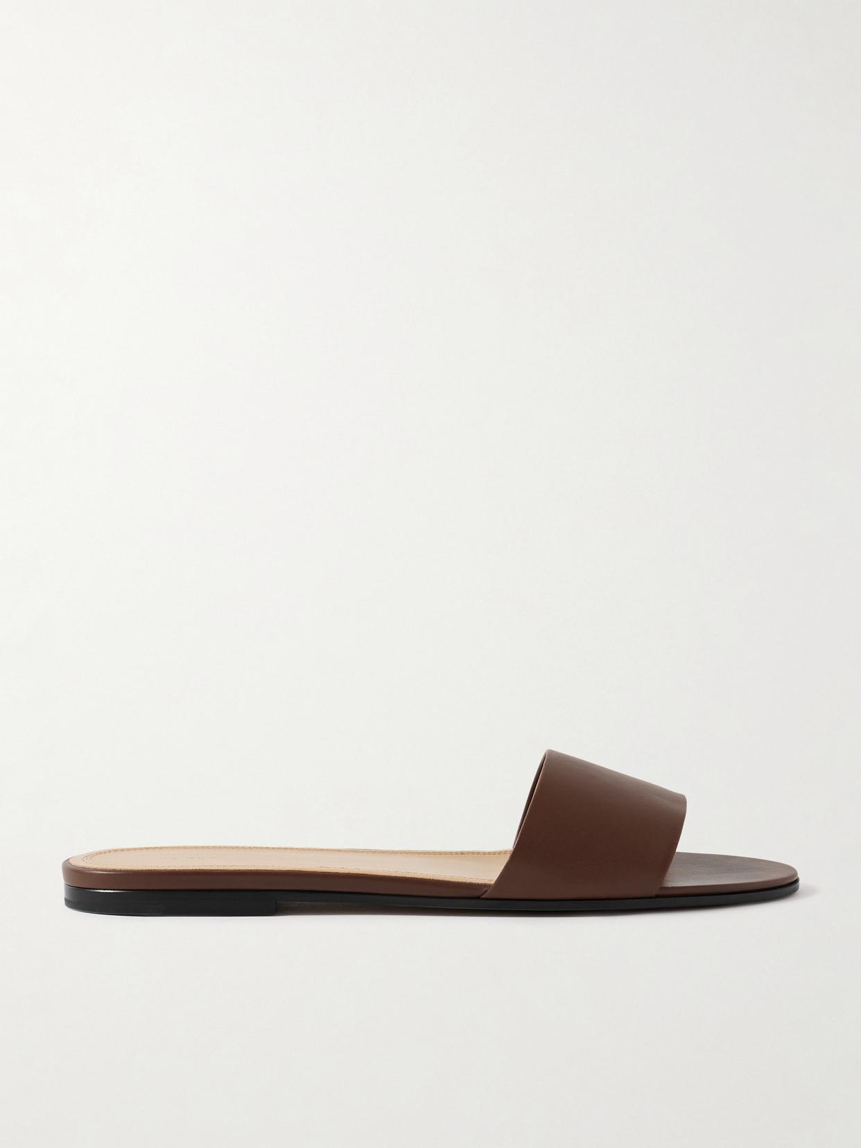 THE ROW Signum Leather Slides | endource