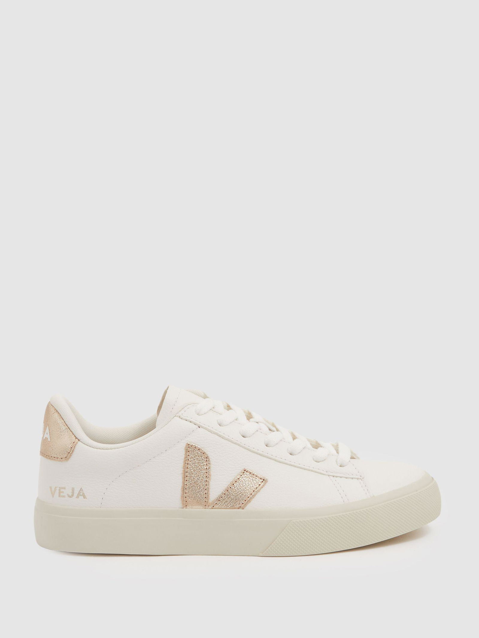 VEJA Leather Metallic Logo Trainers | endource