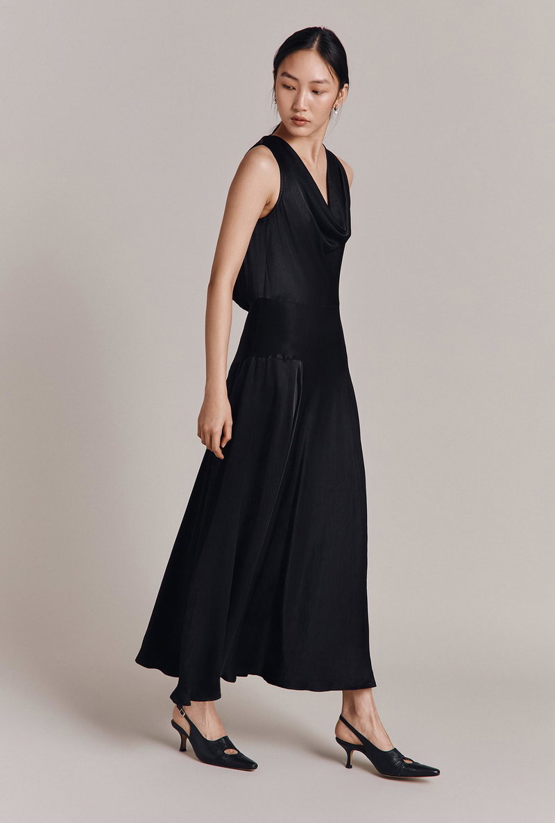 GHOST Evelyn Satin Maxi Dress | Endource