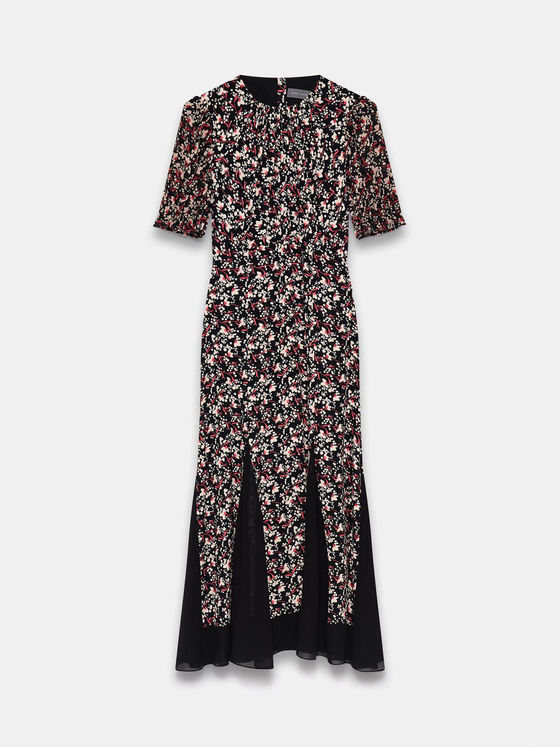 MINT VELVET Floral Godet Maxi Dress in Black | endource