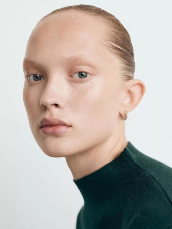 MANGO High Neck Jumper, Bottle Green | endource