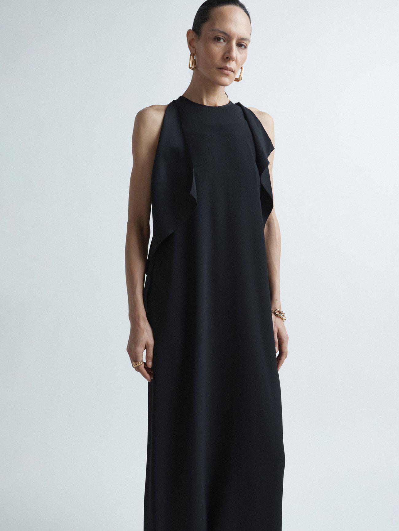 RAEY Draped-Panel Crepe Dress | endource