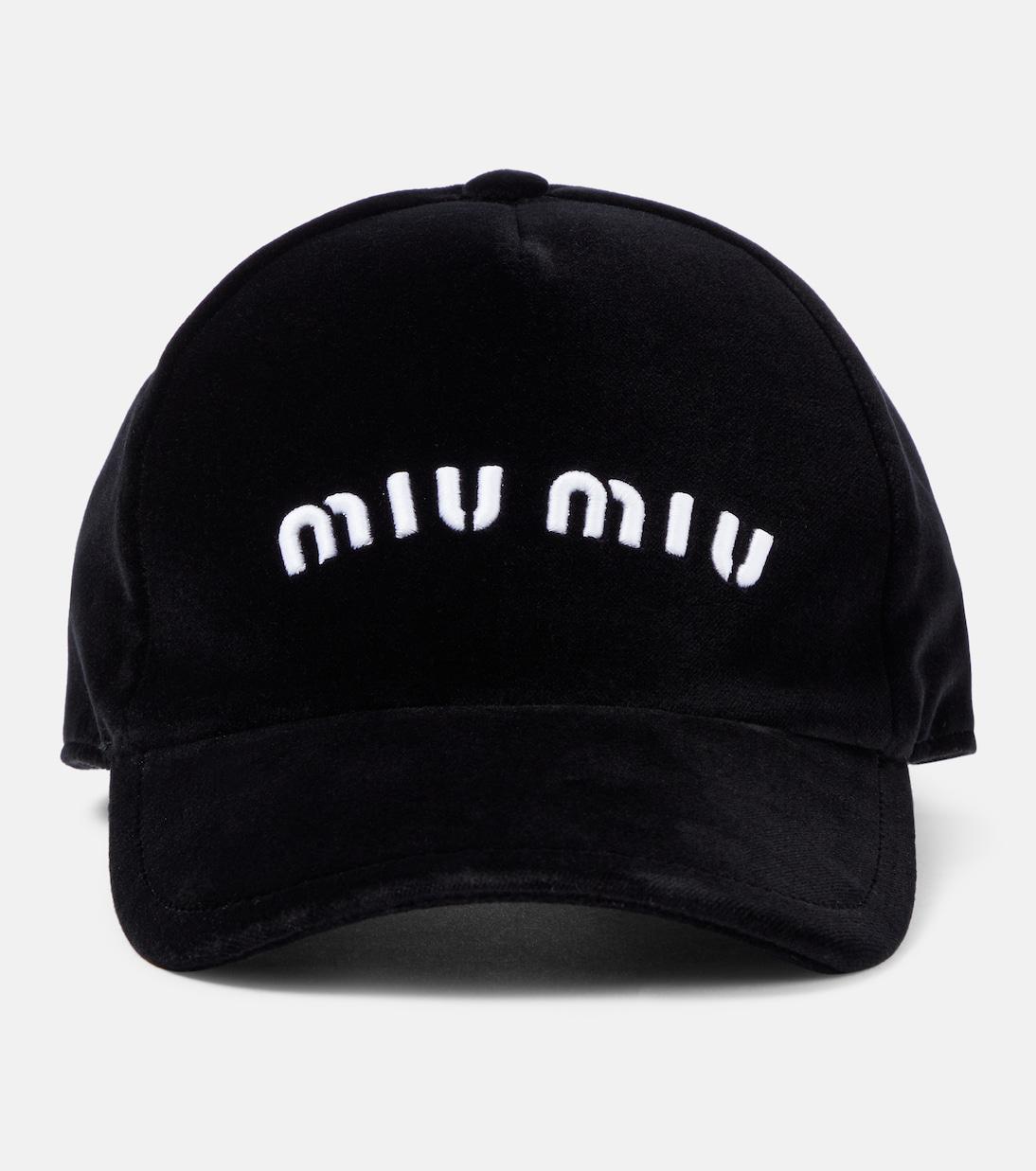 MIU MIU Logo Denim Baseball Cap in Multicoloured | Endource