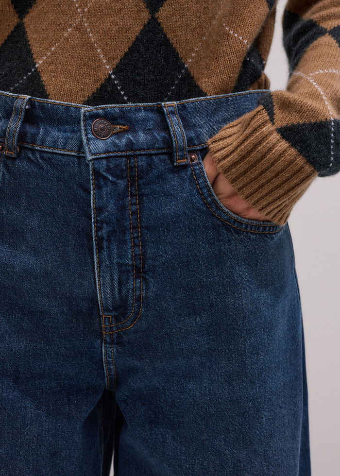 ME+EM Tapered Puddle Jean Dark Wash | endource