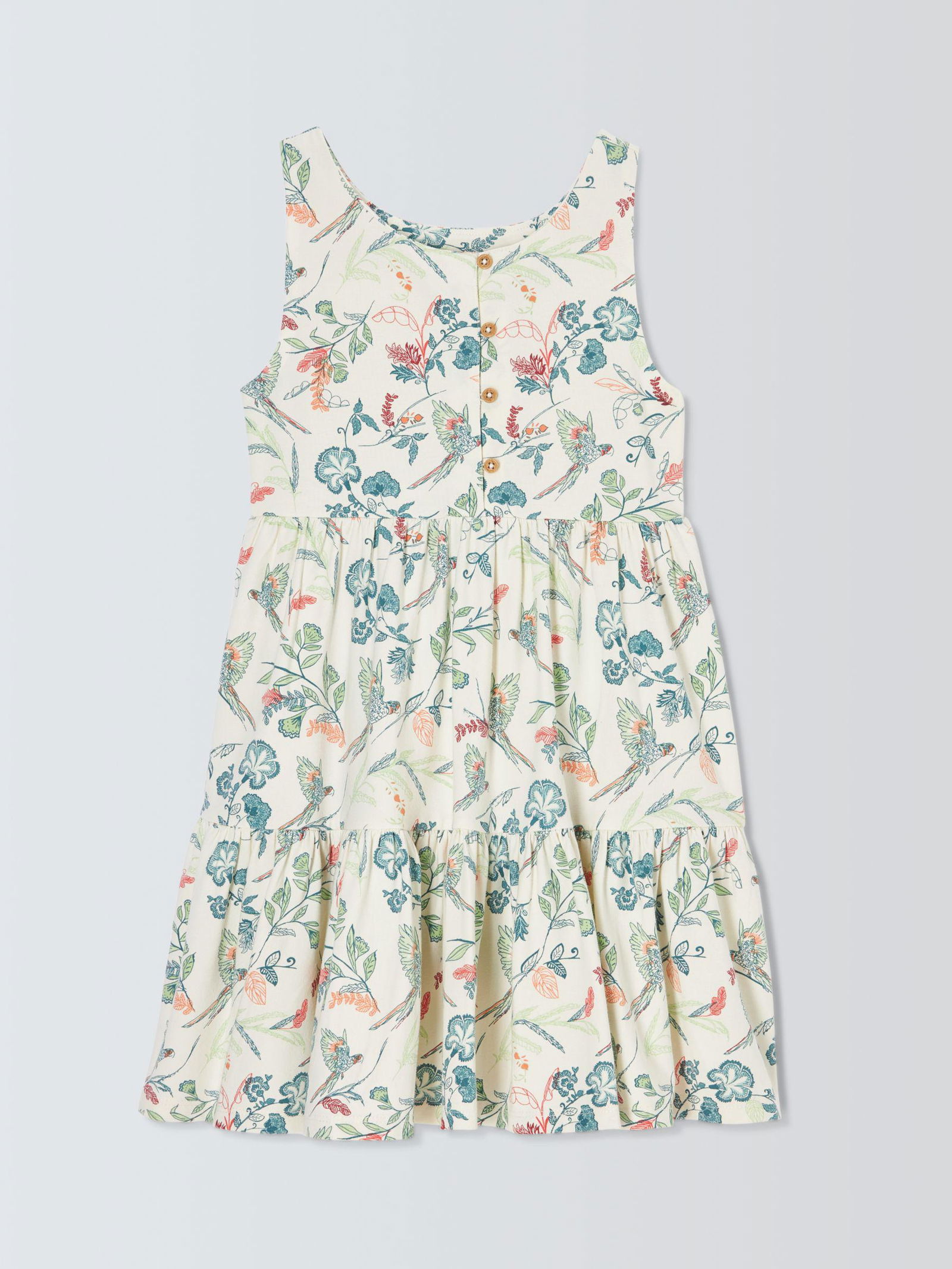 JOHN LEWIS Kids' Parrot Tiered Dress | endource