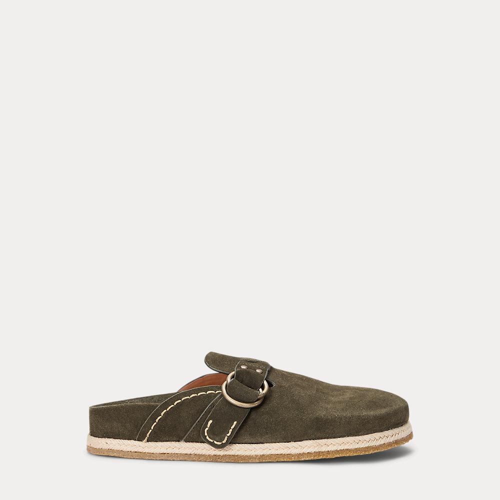 POLO RALPH LAUREN Turbach Suede Clog Sandal in Green | endource