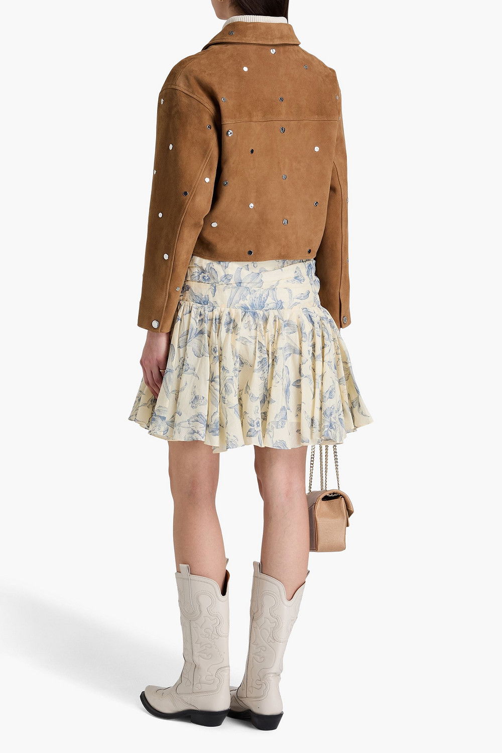 SANDRO Studded Suede Jacket | endource