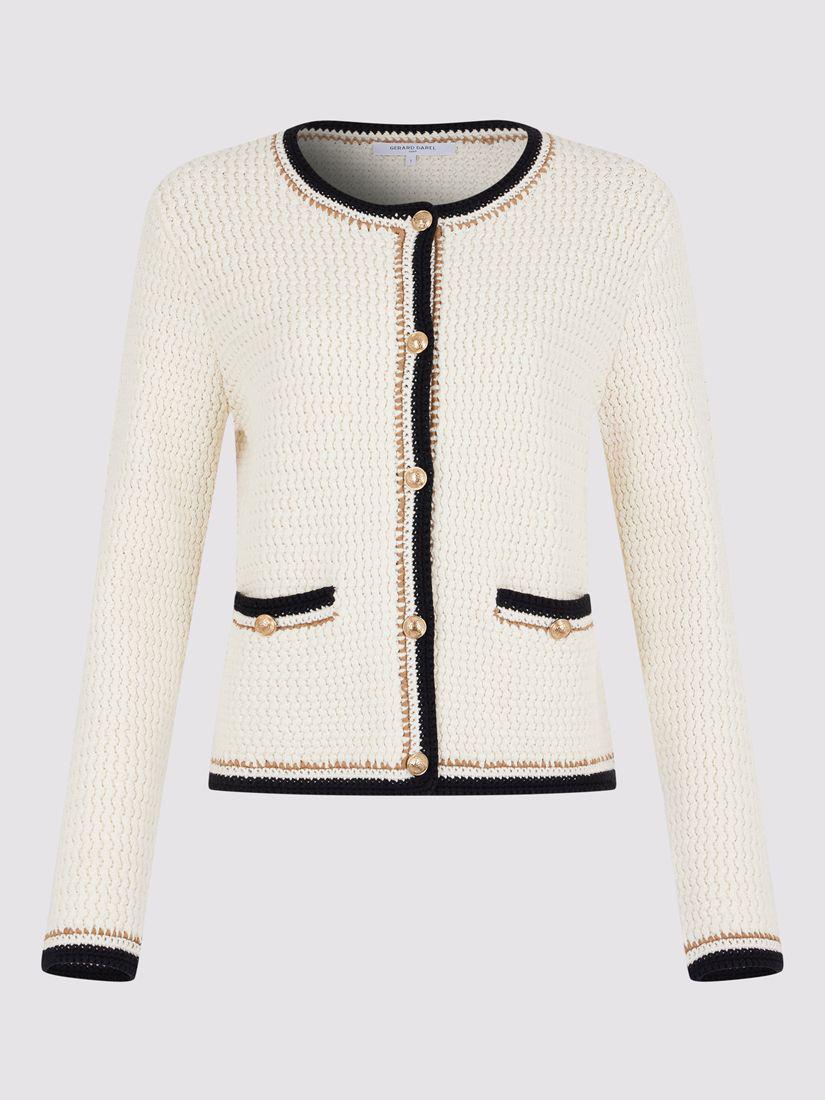 Gerard Darel Loeve Contrast Crochet Trim Cardigan | endource