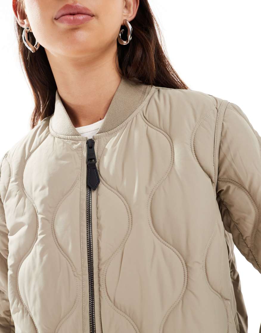 SUPERDRY Short Quilted Liner Jacket In Winter Twig Beige | endource