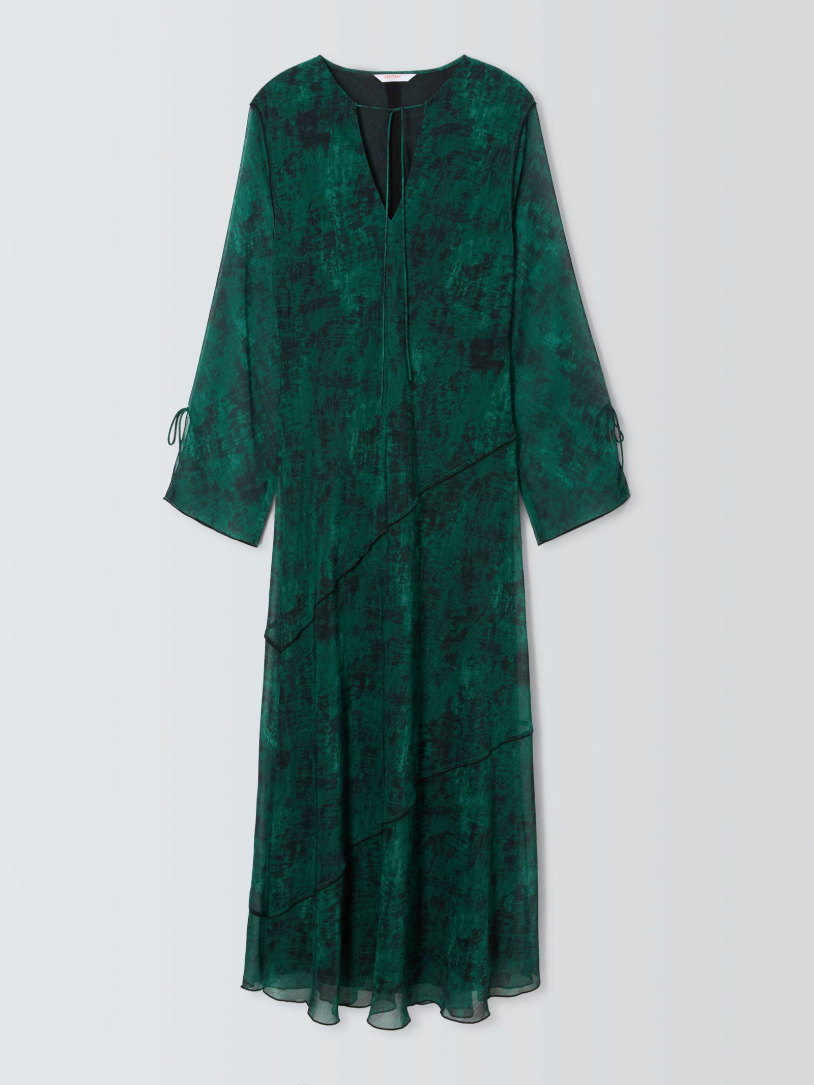 JOHN LEWIS ANYDAY Crosshatch Maxi Dress in Green | endource