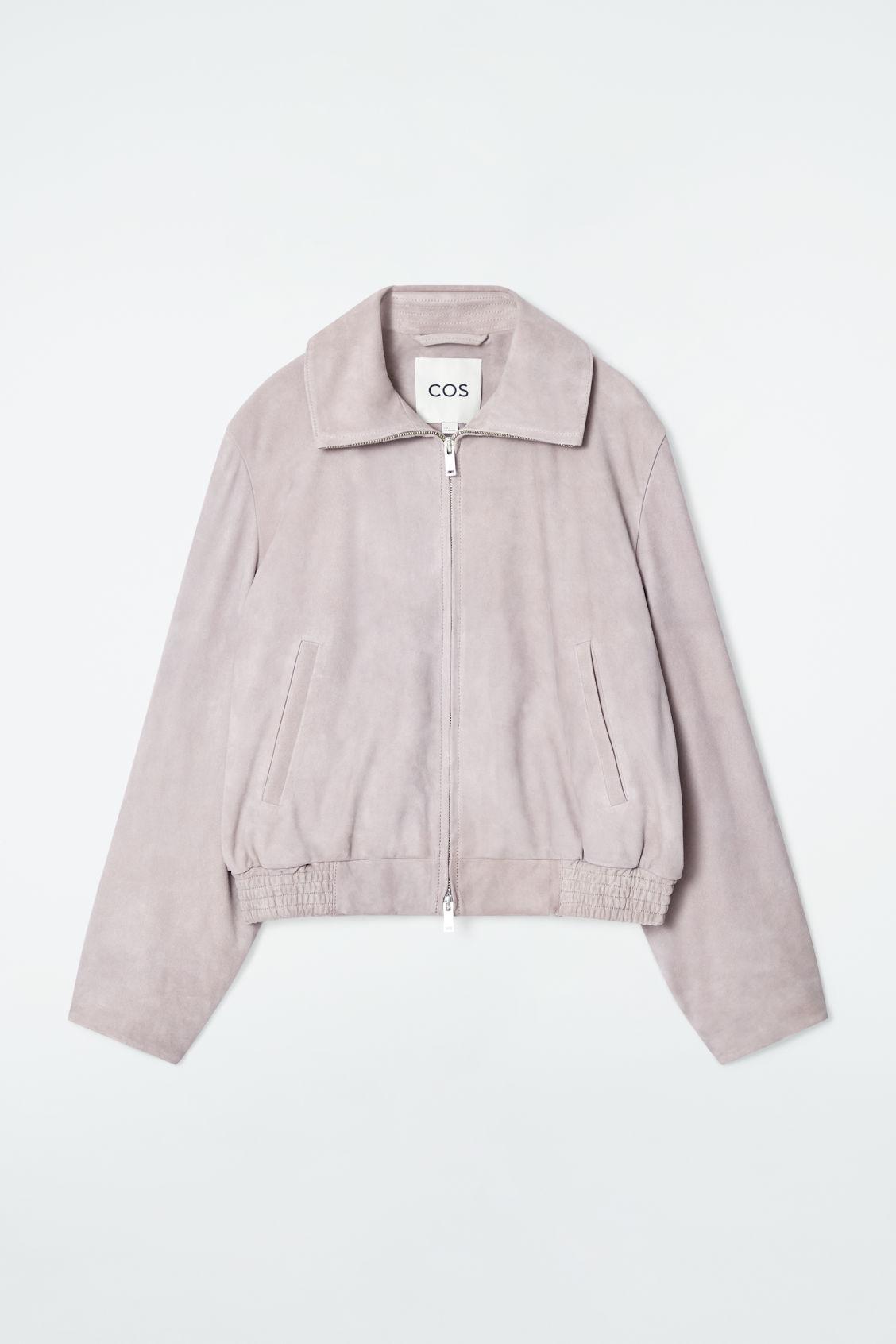 COS Suede Bomber Jacket in LILAC | endource
